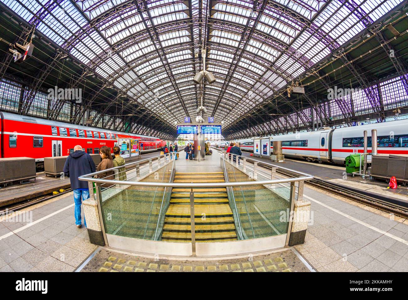 Cologne, Germany - September 7, 2014: people hurry to the intercity ...
