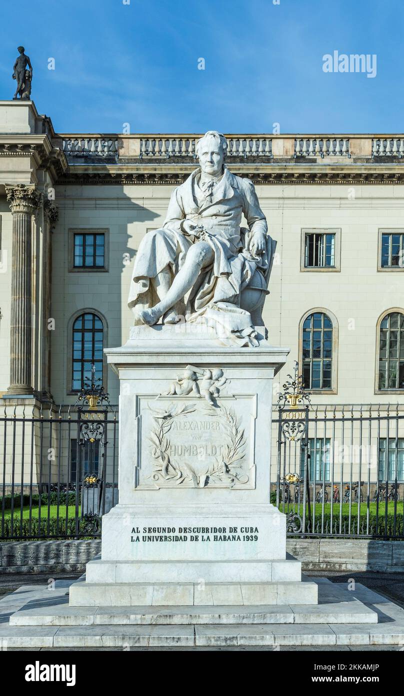 Berlin, Germany - October 27, 2014: Statue of Wilhelm von Humboldt in ...