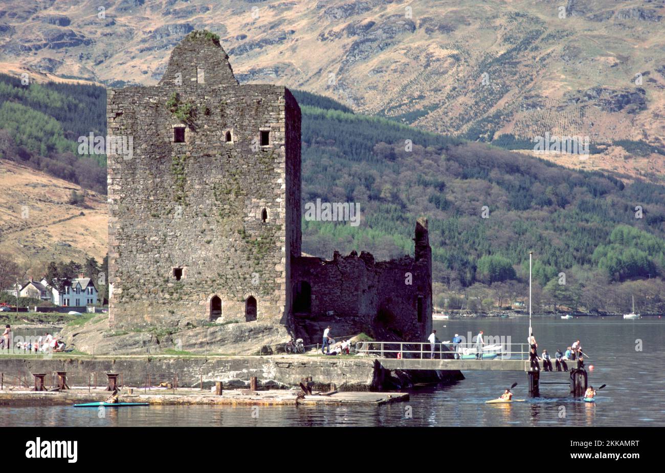 Carrick Castle on Loch Goil. The Castle was built in the 15th century ...