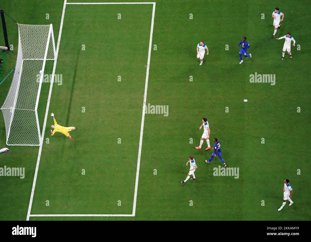 Football hits the cross bar hi-res stock photography and images - Alamy