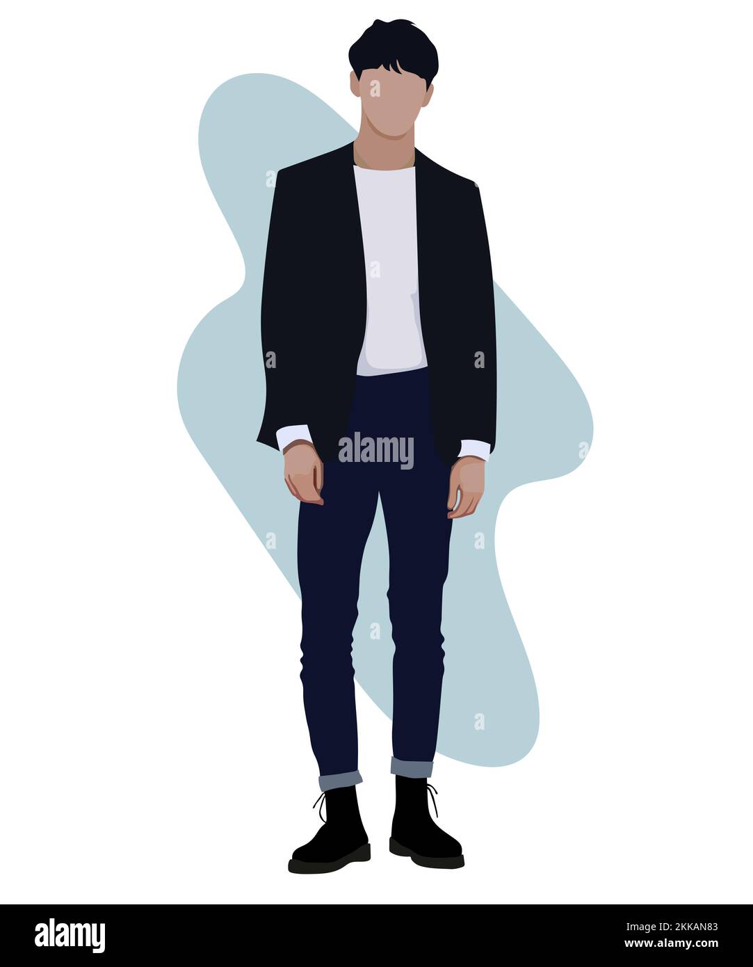 Stylish man. Cartoon male characters. Men in fashion clothes. Flat ...