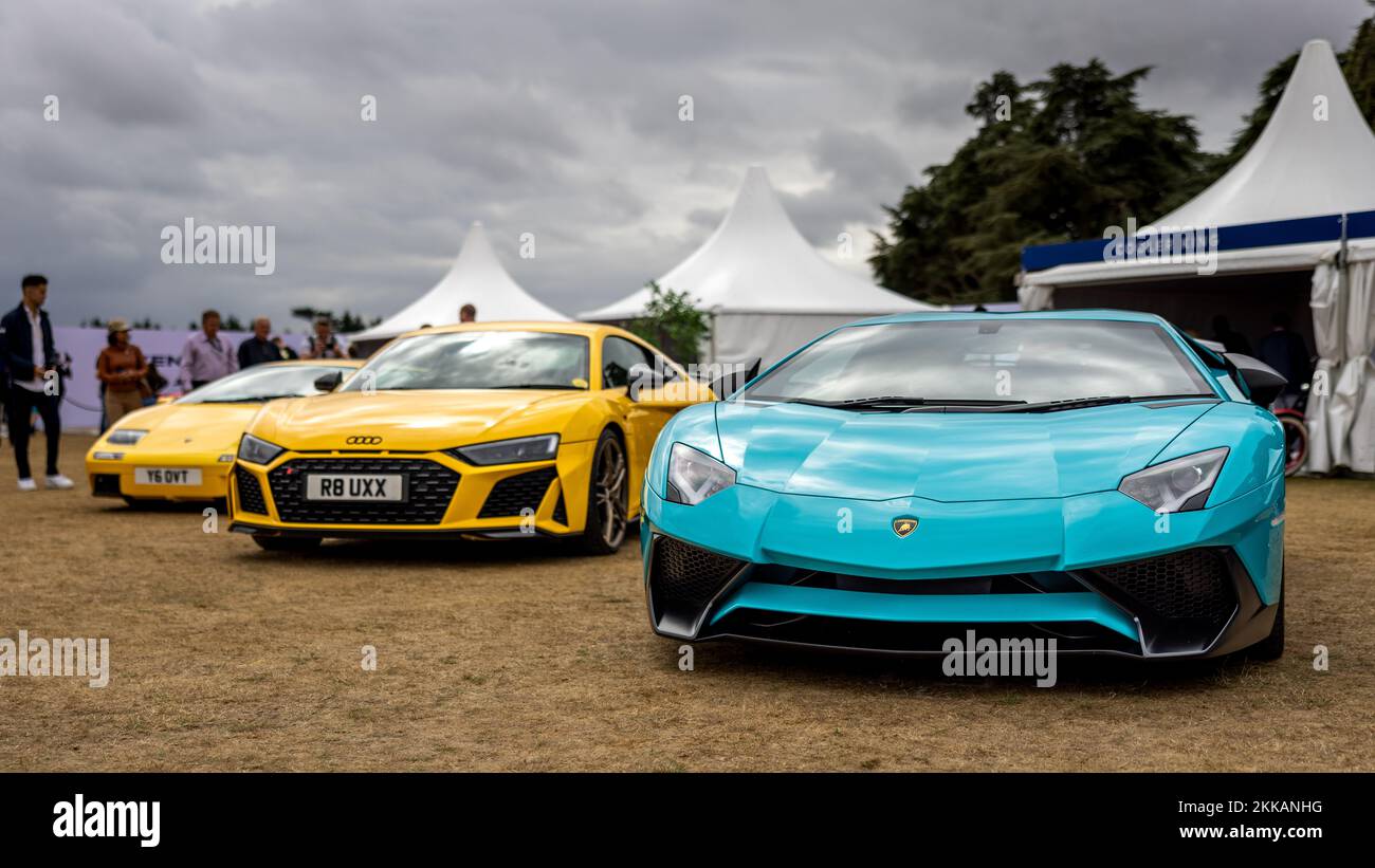 Lamborghini Diablo, Audi R8 & Lamborghini Aventador, on display at the ...