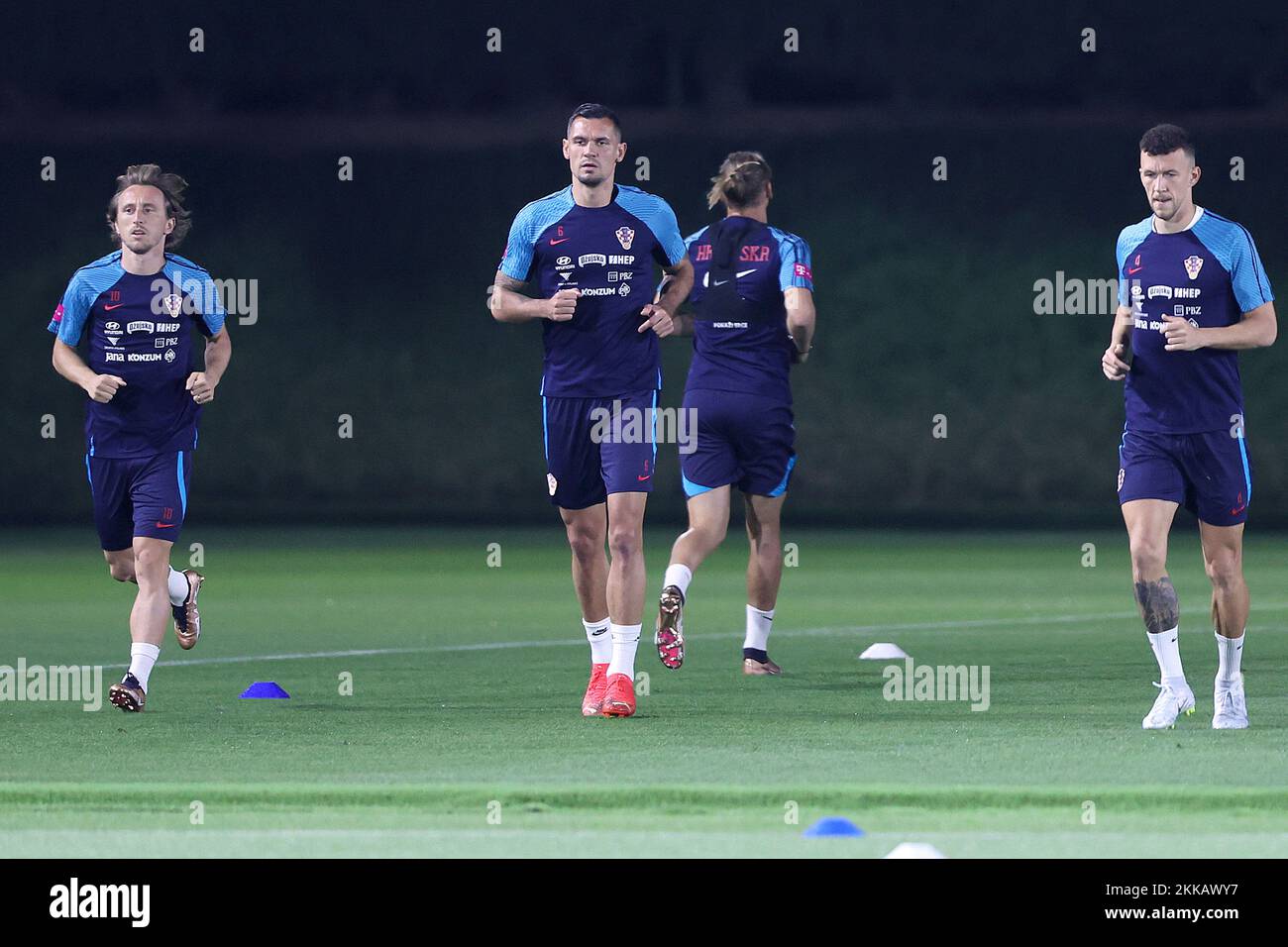 Luka Modric, Dejan Lovren and Ivan Perisic during the training of the ...