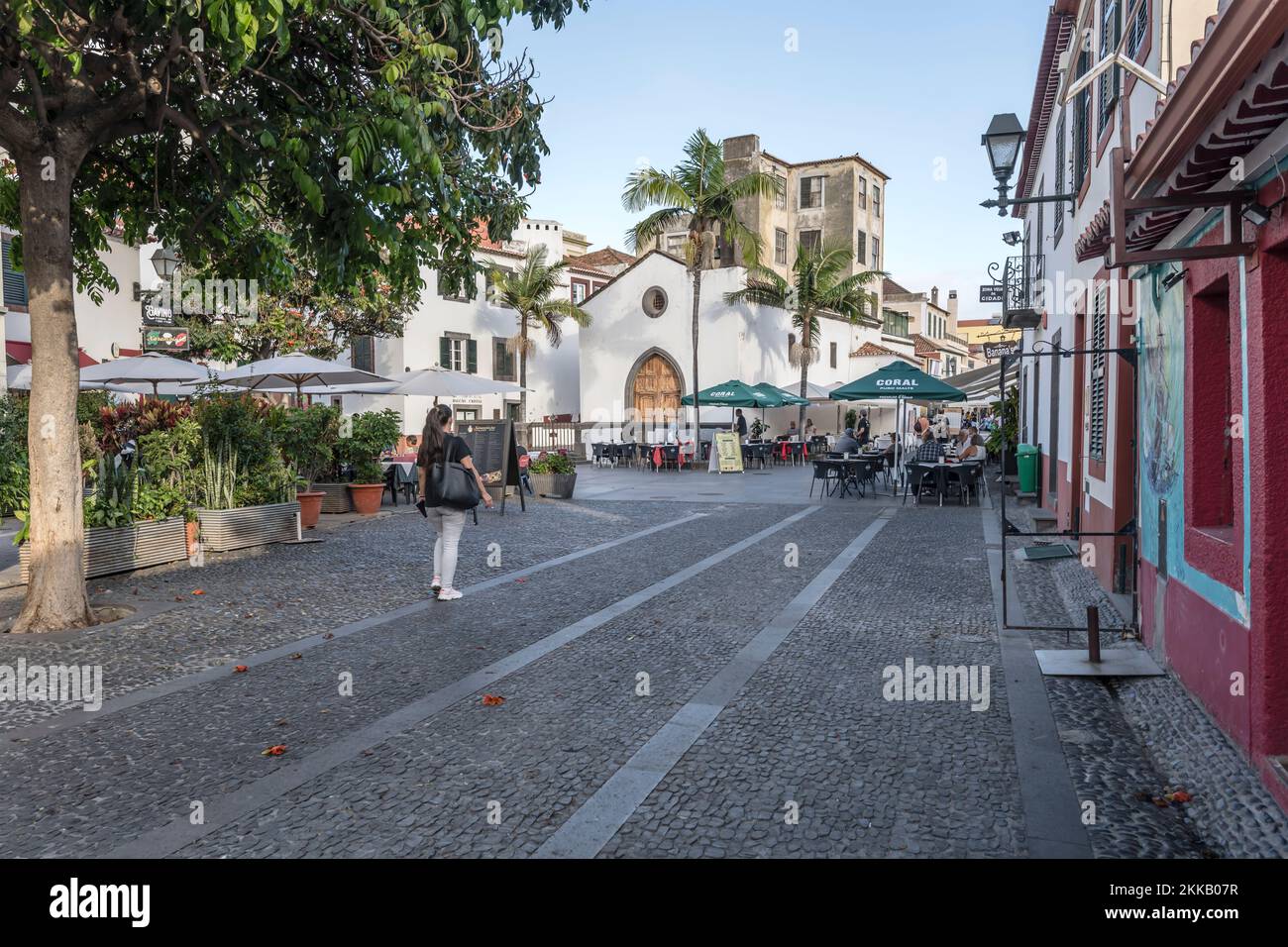 FUNCHAL , 2022 october 12, cityscape with the beginning of evening life ...