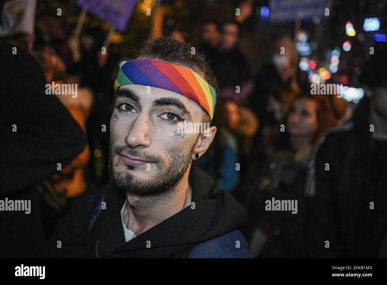 Ankara, Turkey. 25th Nov, 2022. LGBT member takes part during the ...