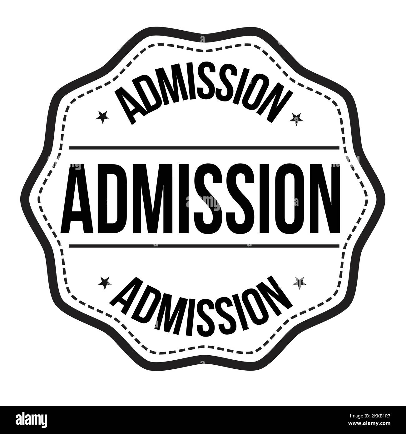 Admission label or stamp on white background, vector illustration Stock ...