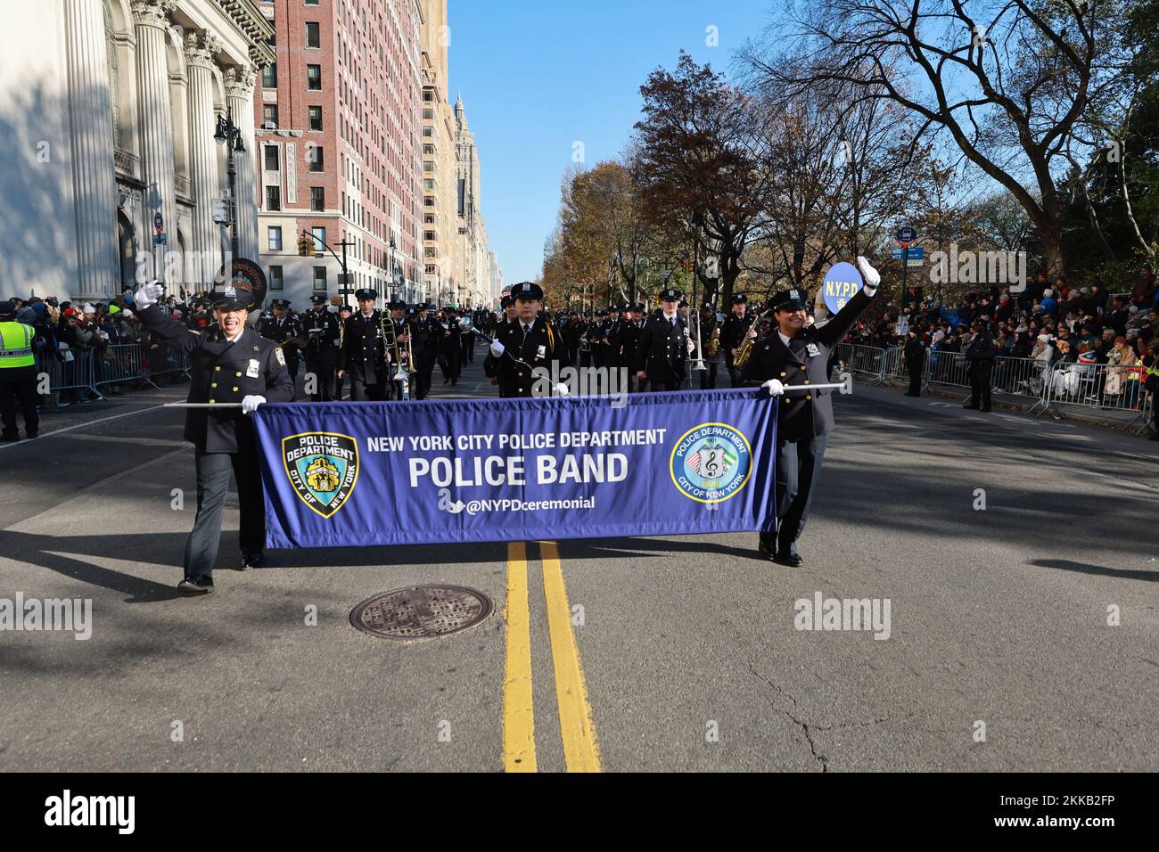 The New York Police Department Band performs during the 96th Macy's ...