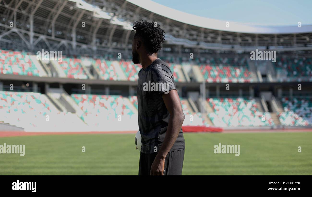 Football lifestyle. Man plays the match, game. Big dream, future ...