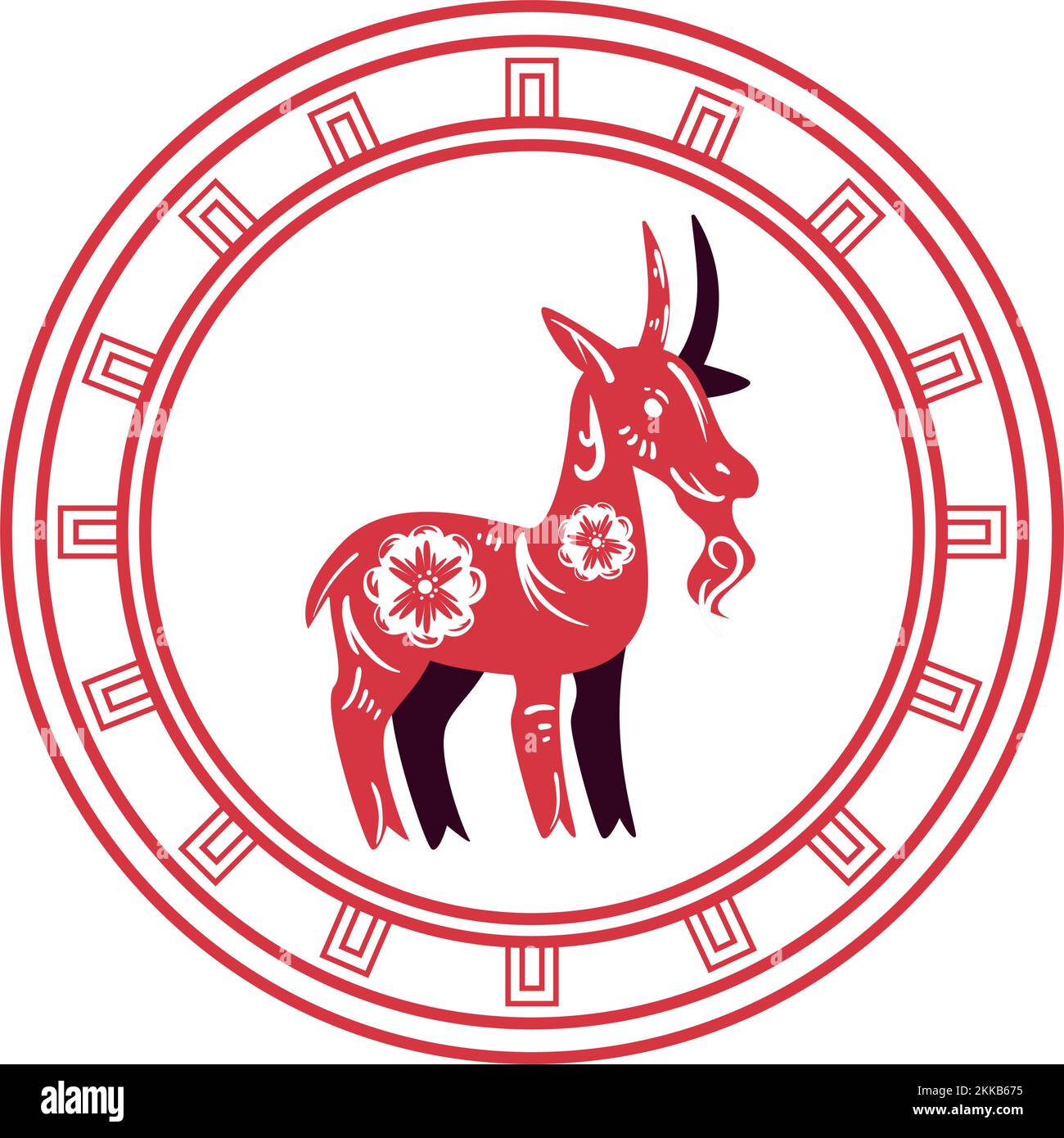 flat chinese goat Stock Vector Image & Art - Alamy
