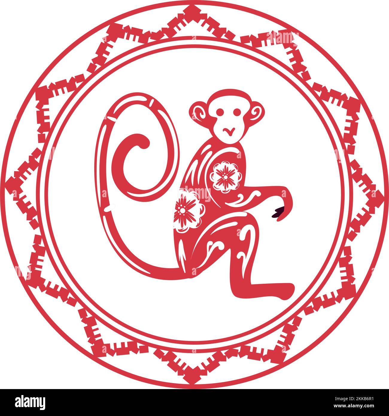 flat chinese monkey Stock Vector Image & Art - Alamy