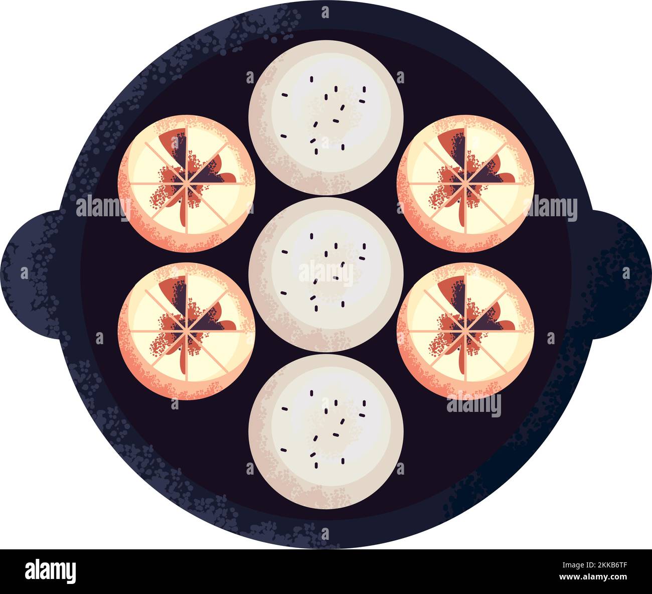 flat dumplings dish Stock Vector Image & Art - Alamy