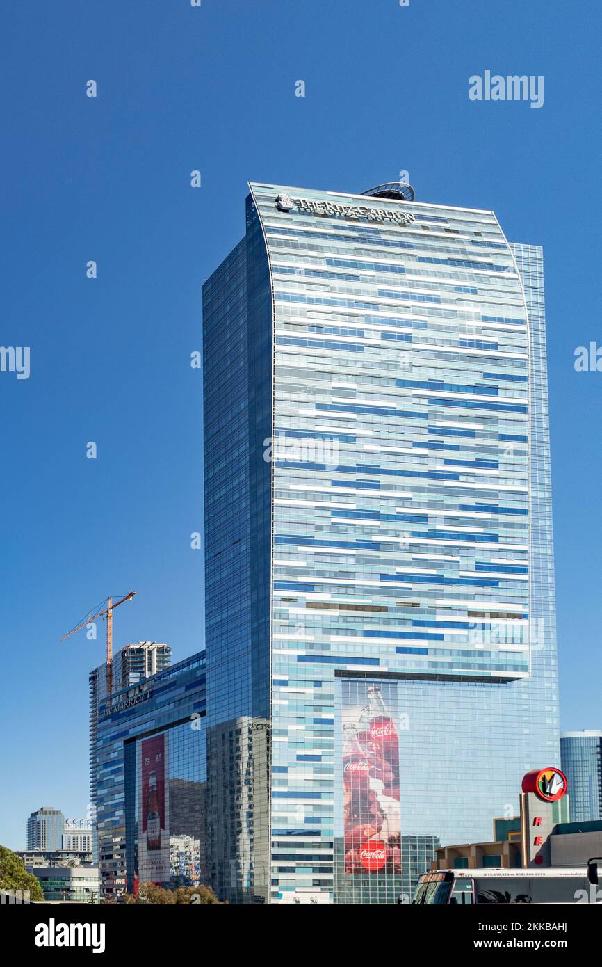 LOS ANGELES - USA, MAY 3, 2019: facade of Ritz Carlton hotel and ...