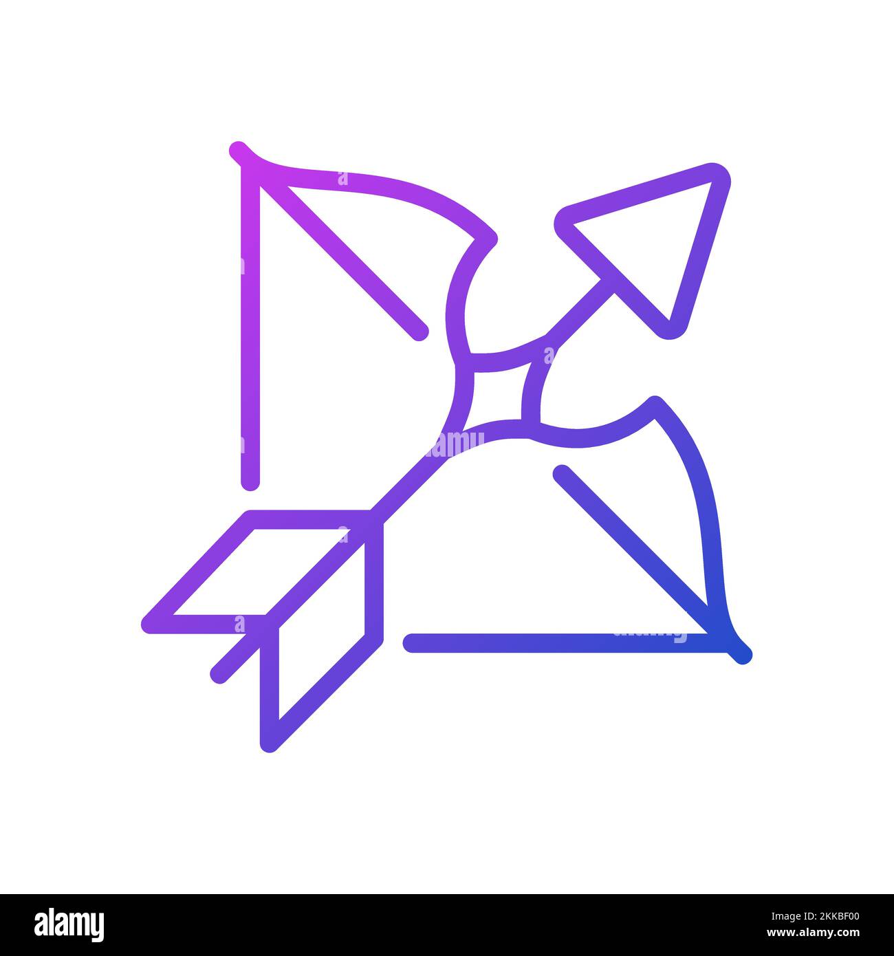 Archery pixel perfect gradient linear vector icon Stock Vector Image ...