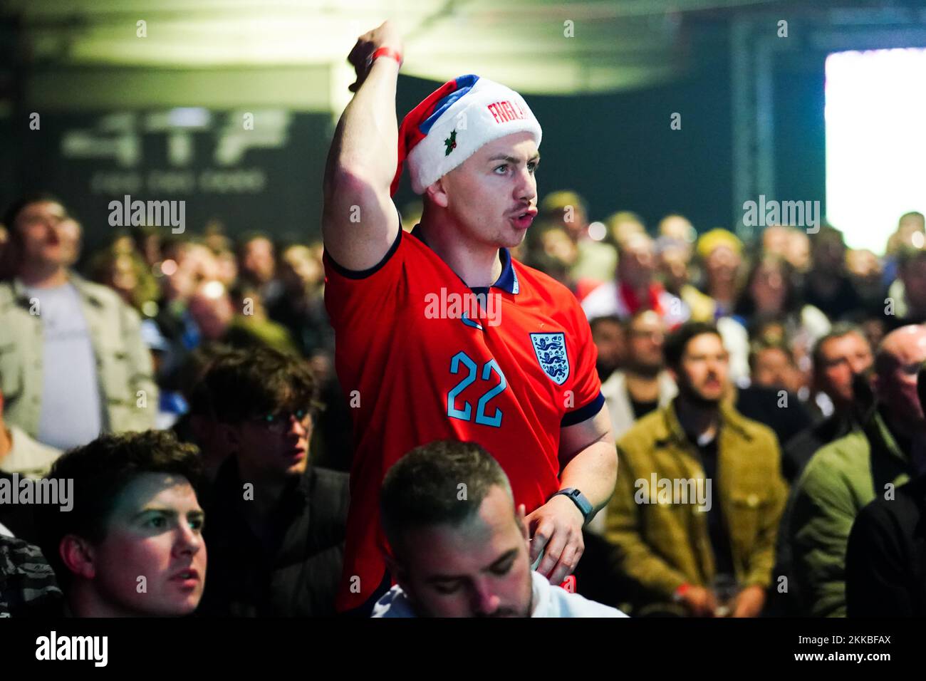 England fans at the 4TheFans Fan Park at Secret Space, Birmingham ...