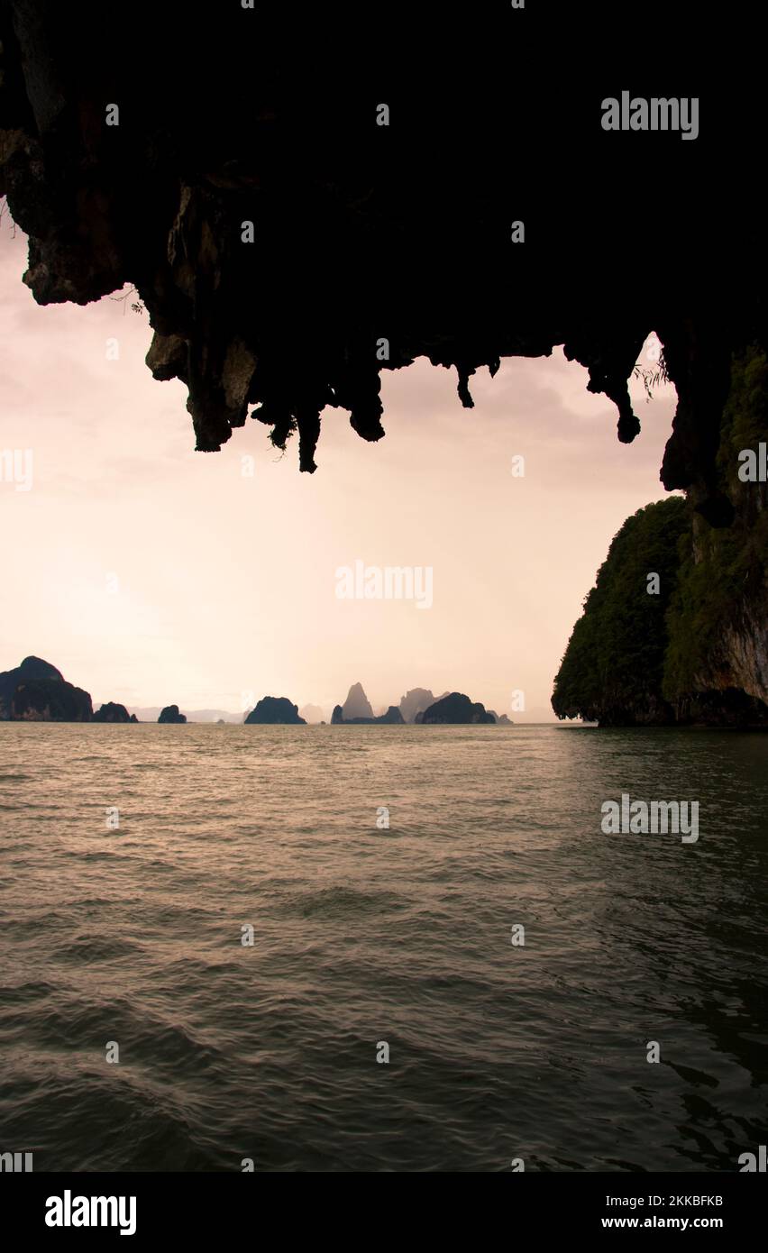 Stalactites Fall From The Roof Of The Caves At Panak Island With A ...