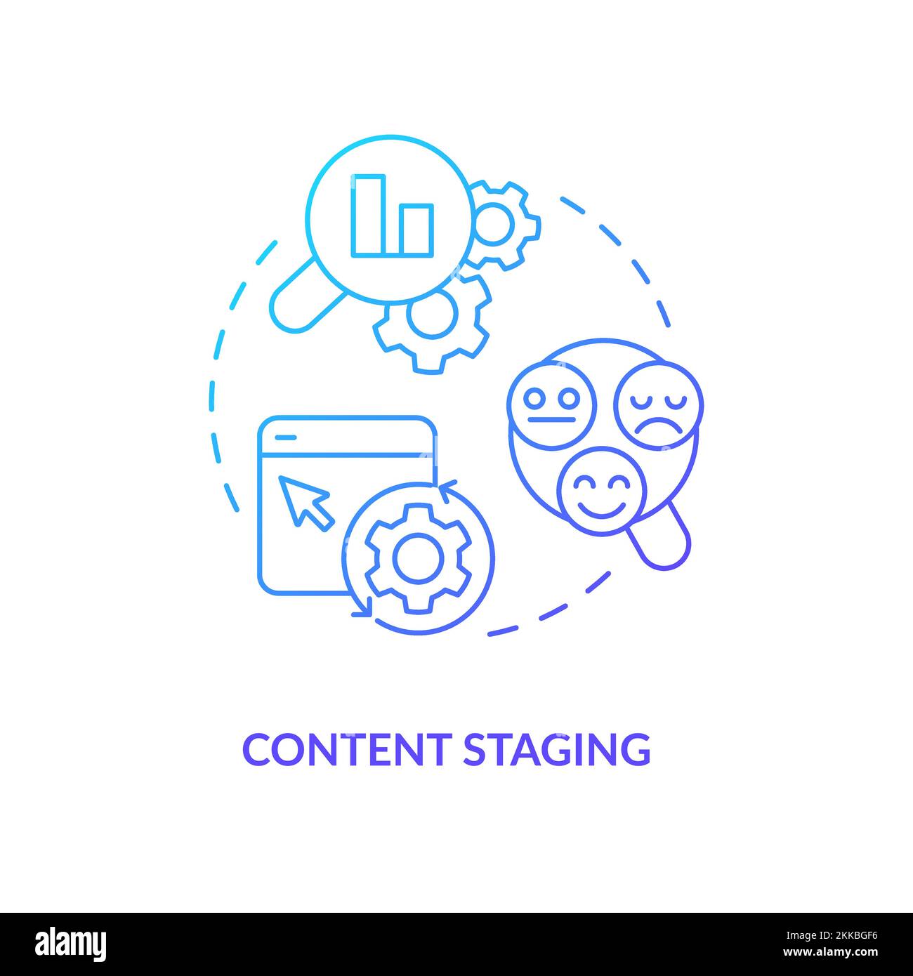 Content staging blue gradient concept icon Stock Vector Image & Art - Alamy
