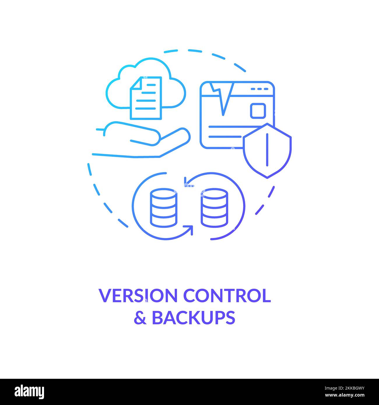 Version control and backups blue gradient concept icon Stock Vector ...