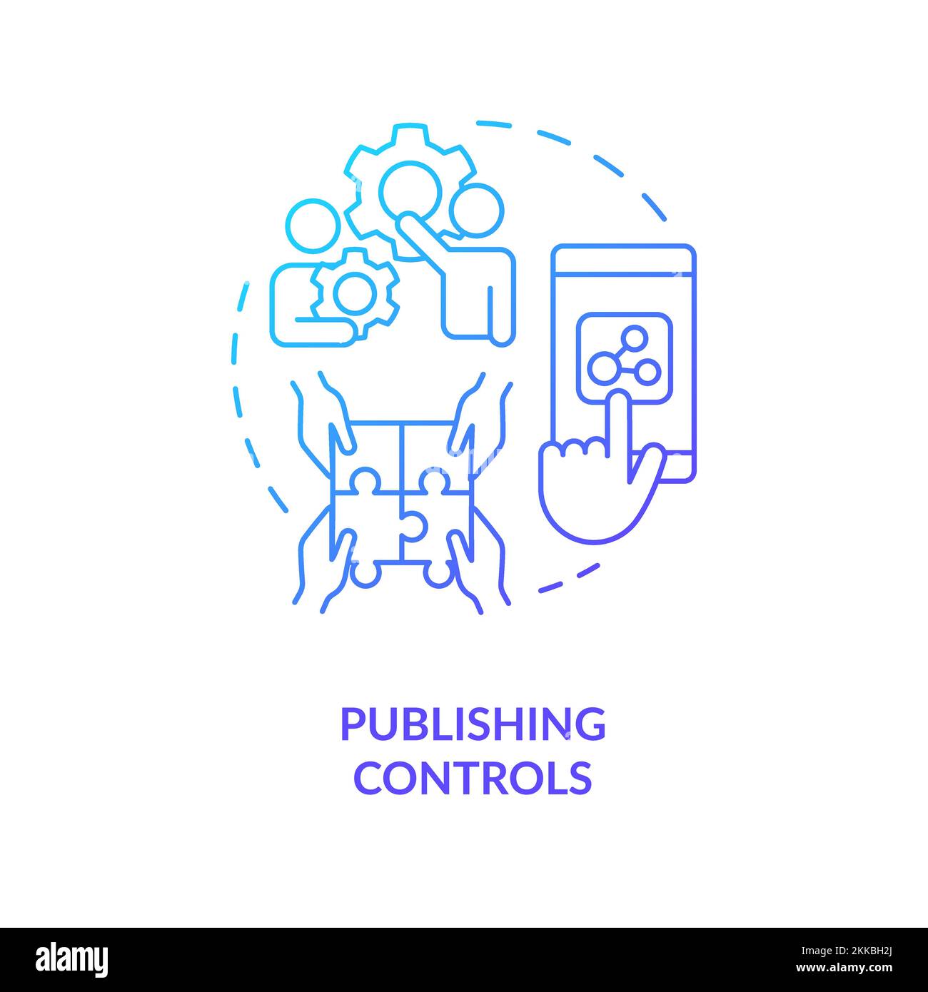 Publishing controls blue gradient concept icon Stock Vector Image & Art ...