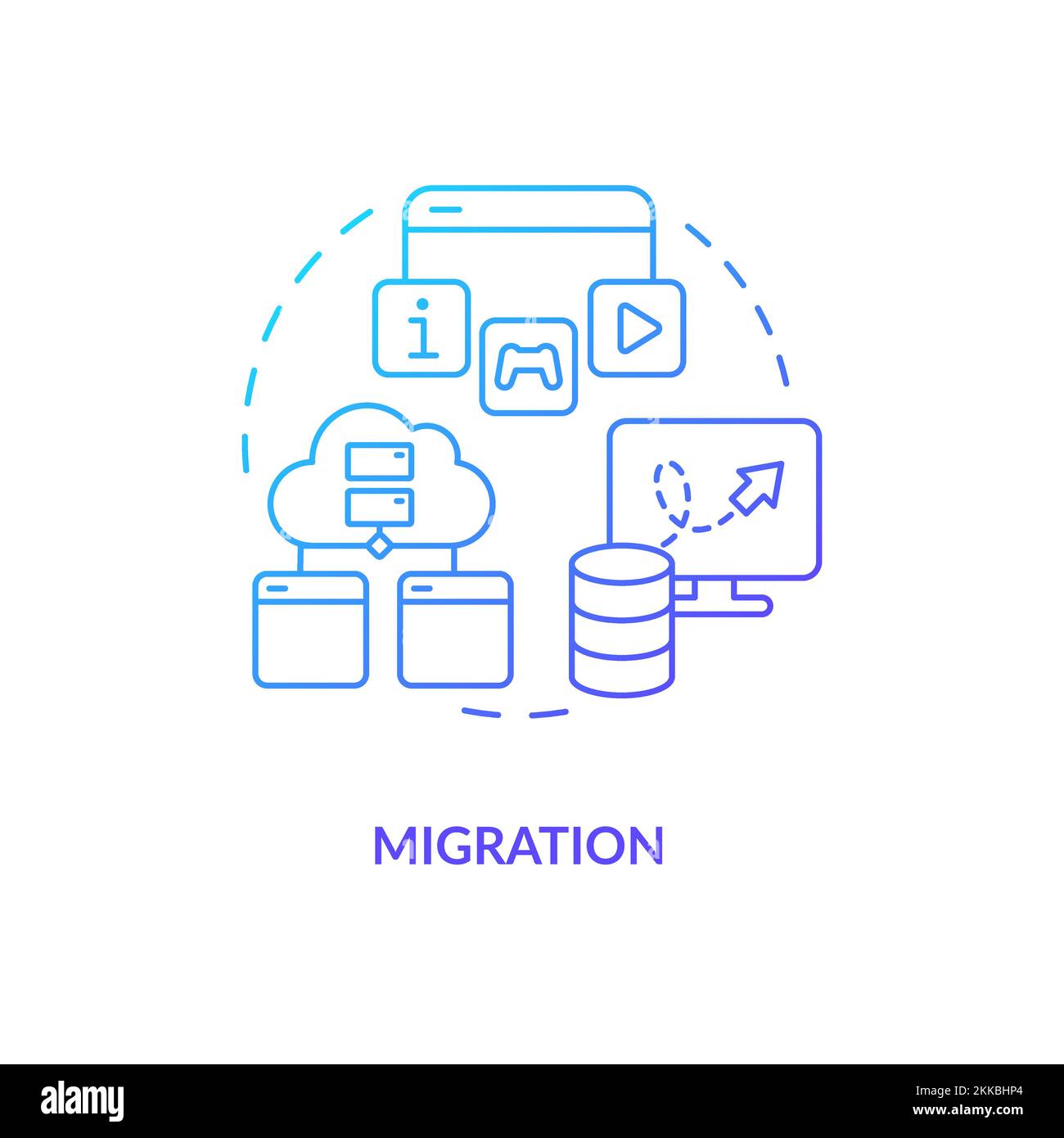 Migration blue gradient concept icon Stock Vector Image & Art - Alamy