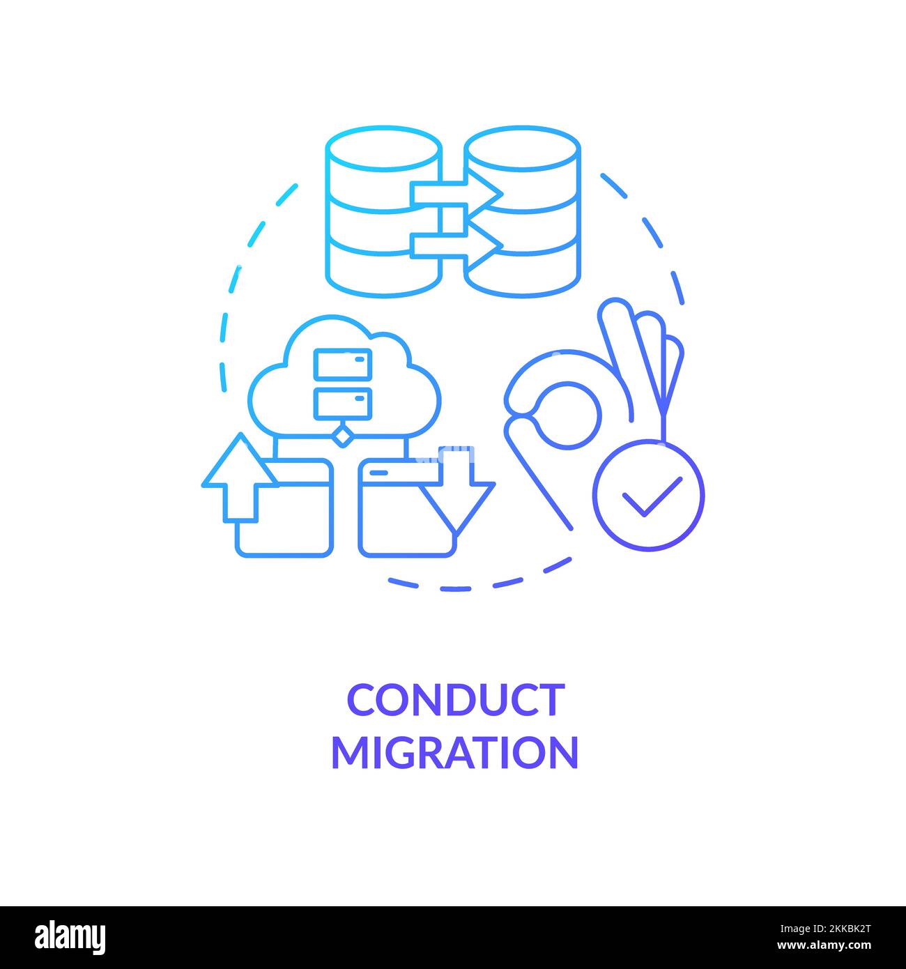 Conduct migration blue gradient concept icon Stock Vector Image & Art ...