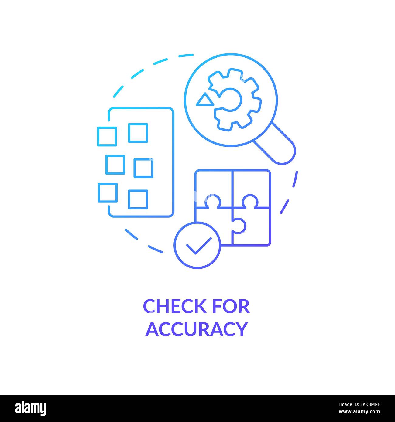 Check for accuracy blue gradient concept icon Stock Vector Image & Art ...