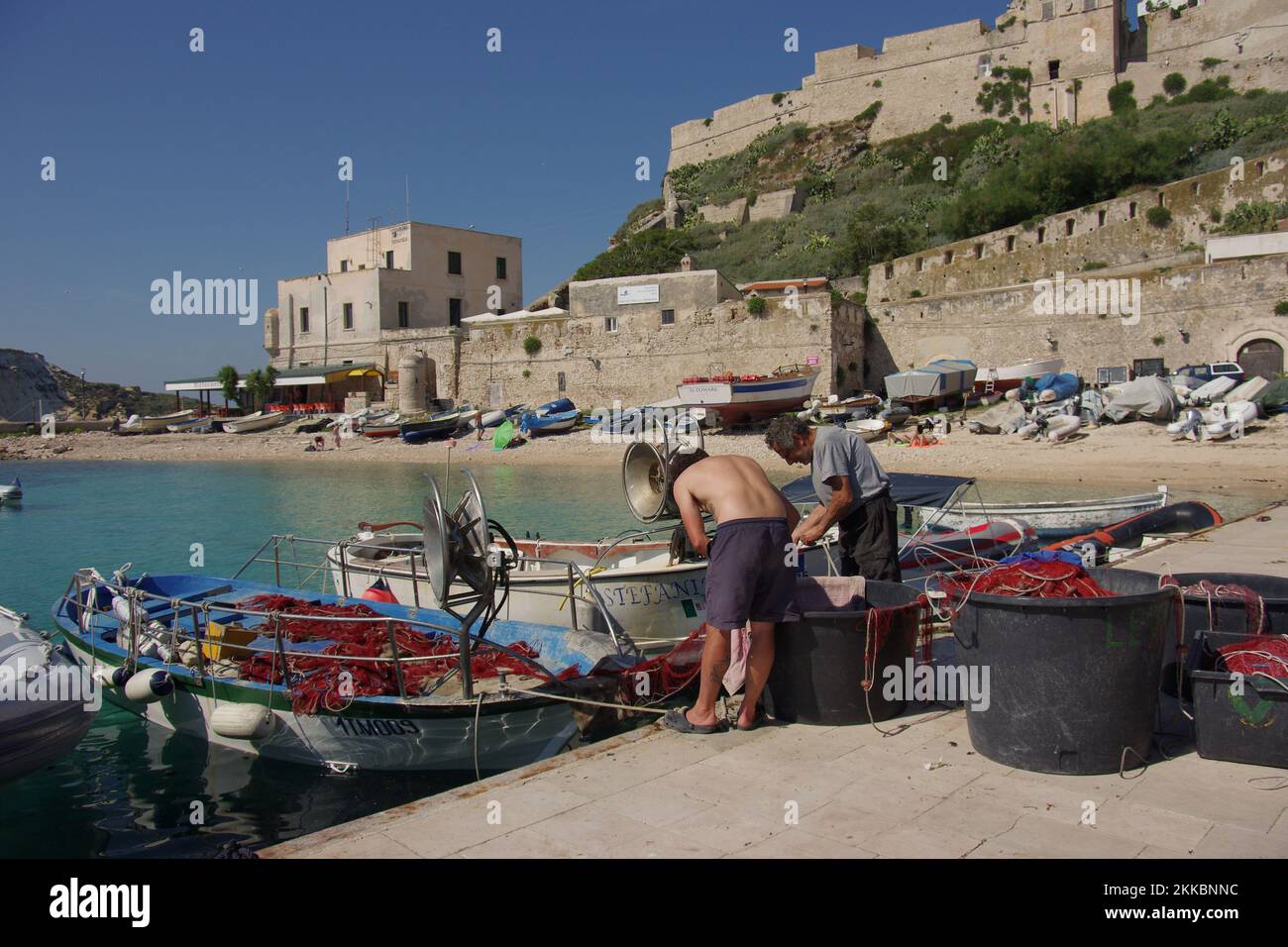 Tremiti Islands - Adriatic Sea - Italy - Some fishermen in the small ...