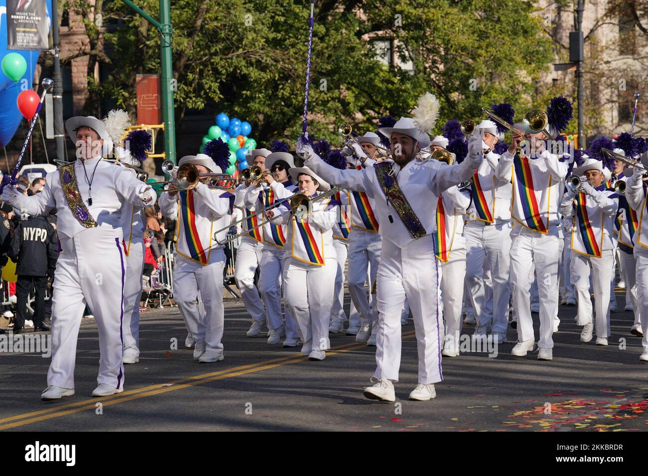 New York, NY, USA. 24th Nov, 2022. Queer Big Apple Corps Marching Band ...