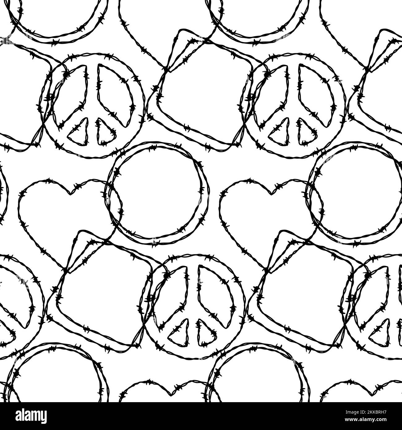 Peace sign, hand drawn Black and White Stock Photos & Images - Alamy