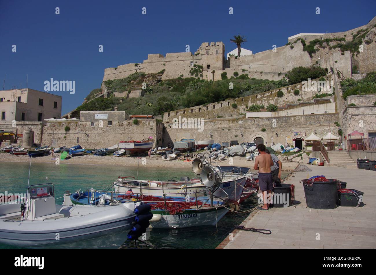 Tremiti Islands - Adriatic Sea - Italy - Some fishermen in the small ...