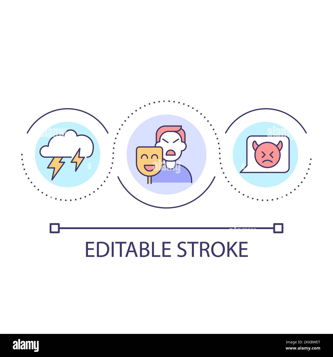 Angry mood loop concept icon Stock Vector Image & Art - Alamy