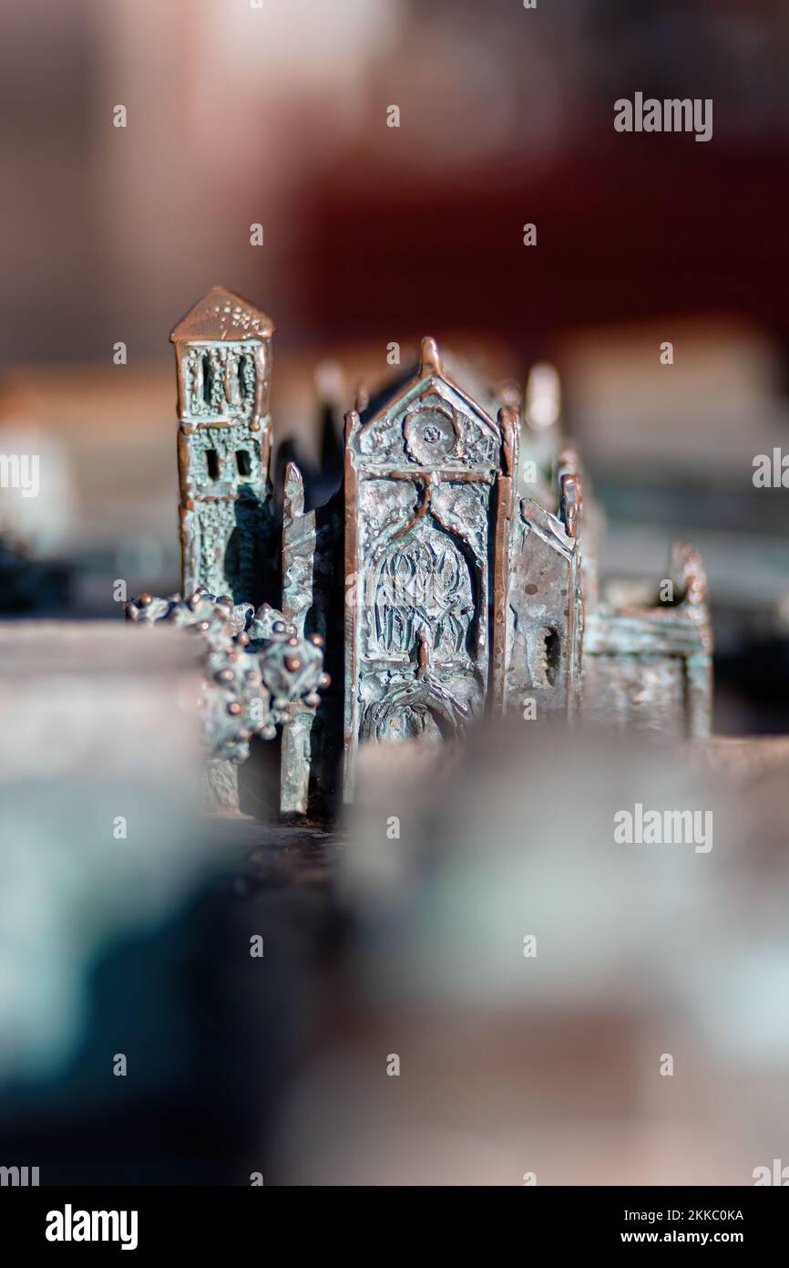 A vertical shot of the building scale models Stock Photo - Alamy