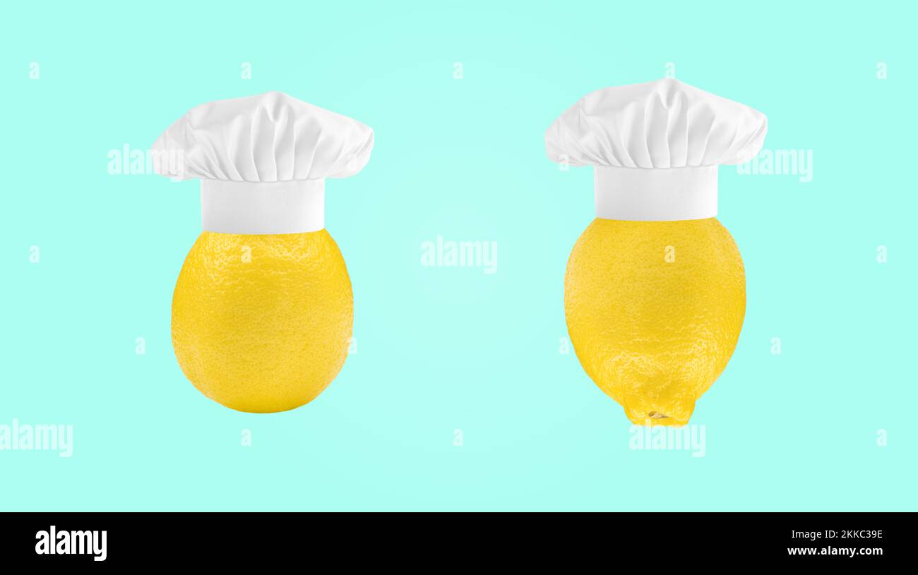 Modern art collage. Lemon Chef. A modern food concept Stock Photo - Alamy