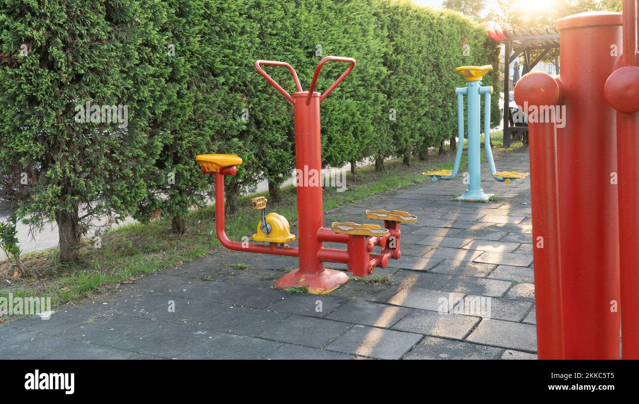 Public recreational areas in the cities of Turkey. Exercise tools in ...