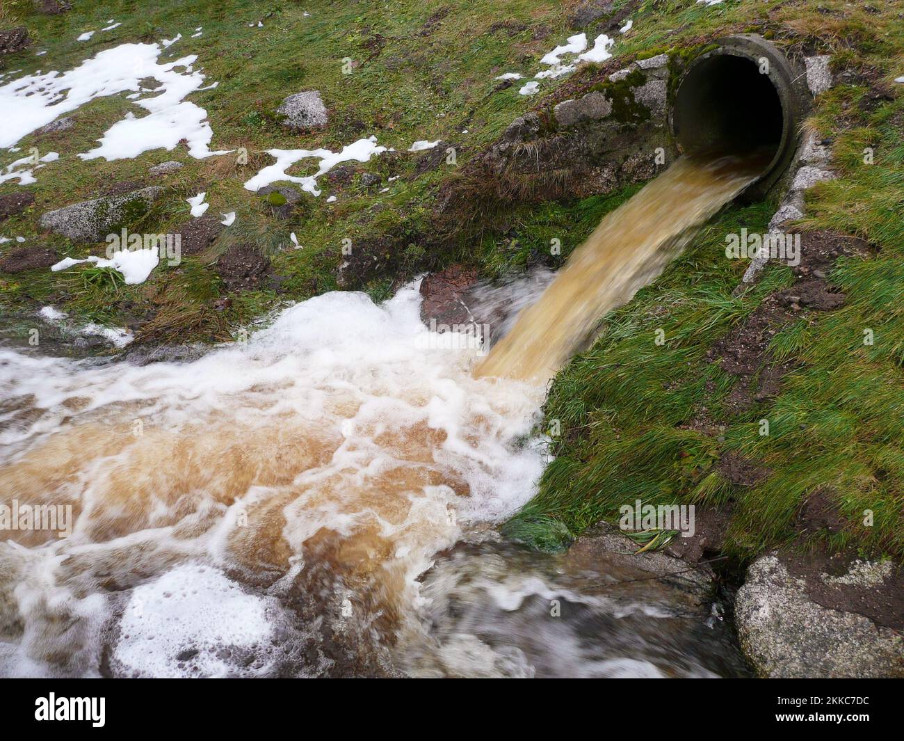 Polluted water from a factory Stock Photo - Alamy