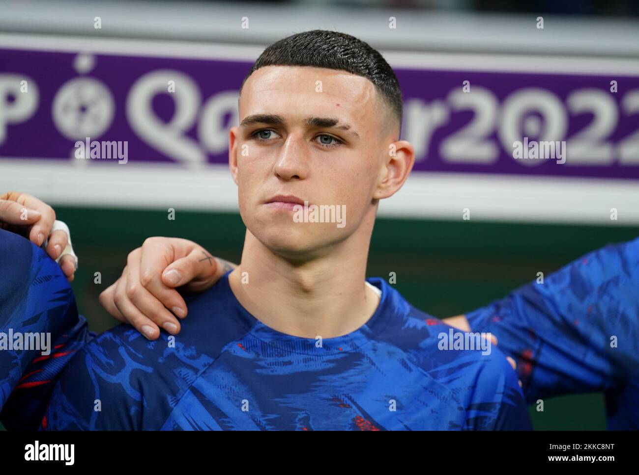 England's Phil Foden before the FIFA World Cup Group B match at the Al ...