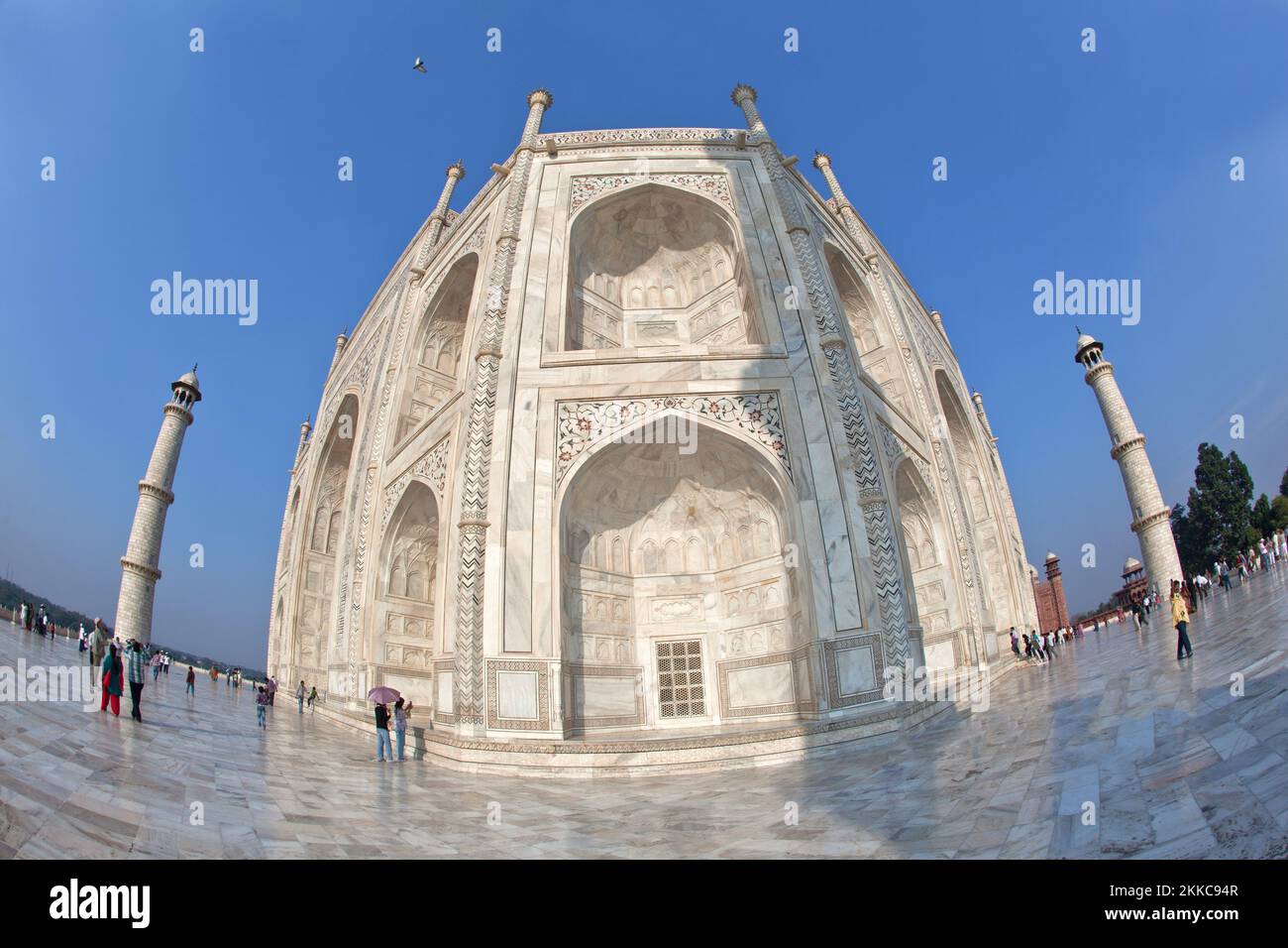 AGRA, INDIA - NOV 15, 2011: people visit beautiful Taj Mahal in India ...