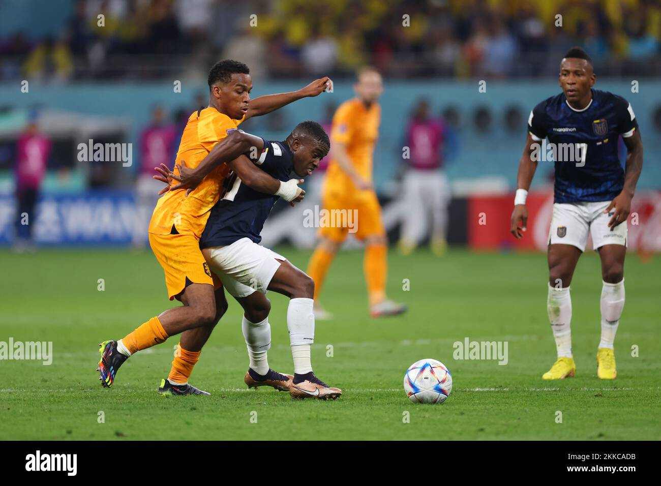 Al Rayyan, Qatar. 25th Nov, 2022. (L to R) Jurri Timber (NED), Jhegson ...
