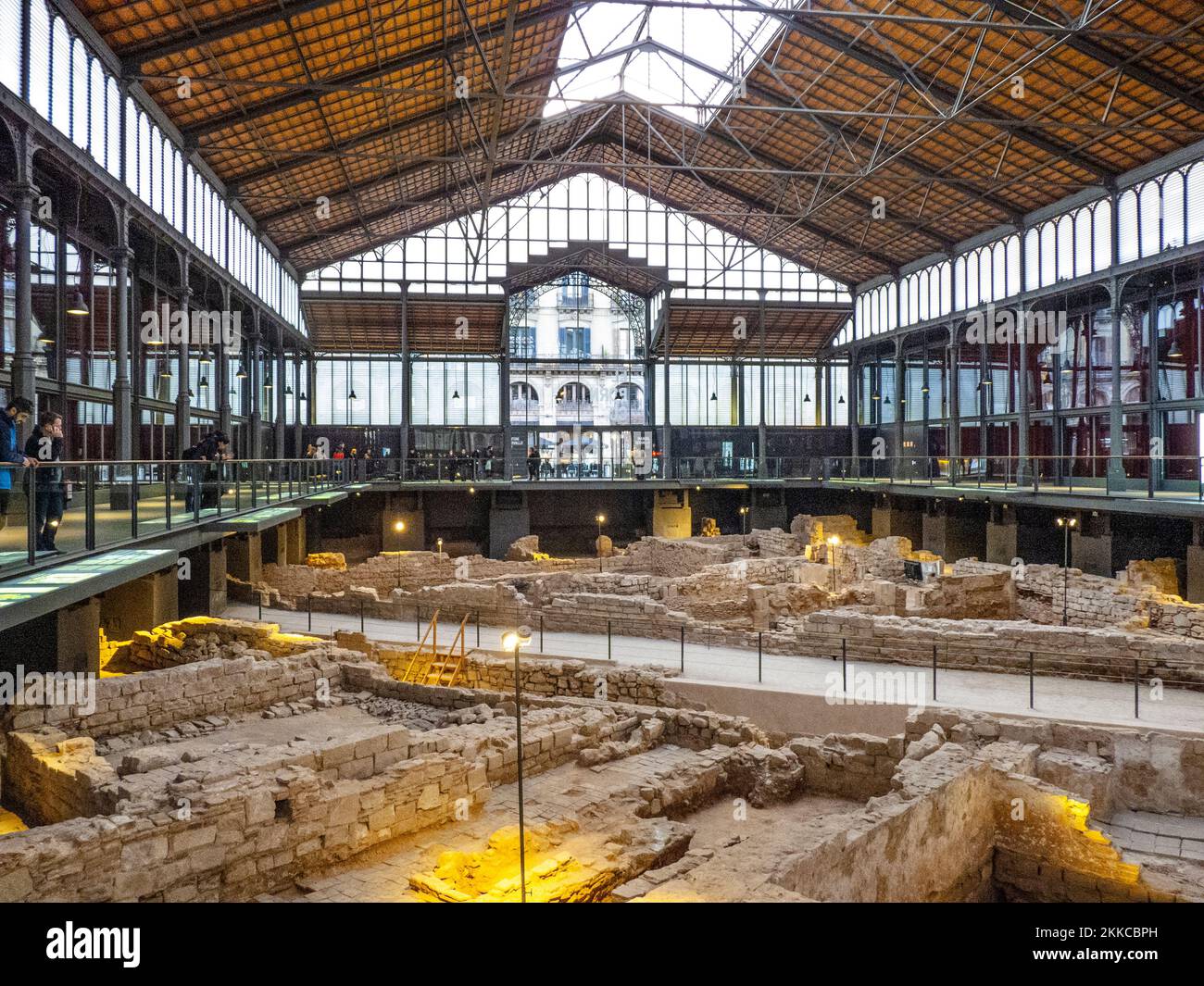 Barcelona, Spain - March 1, 2015: View from inside of cultural center ...