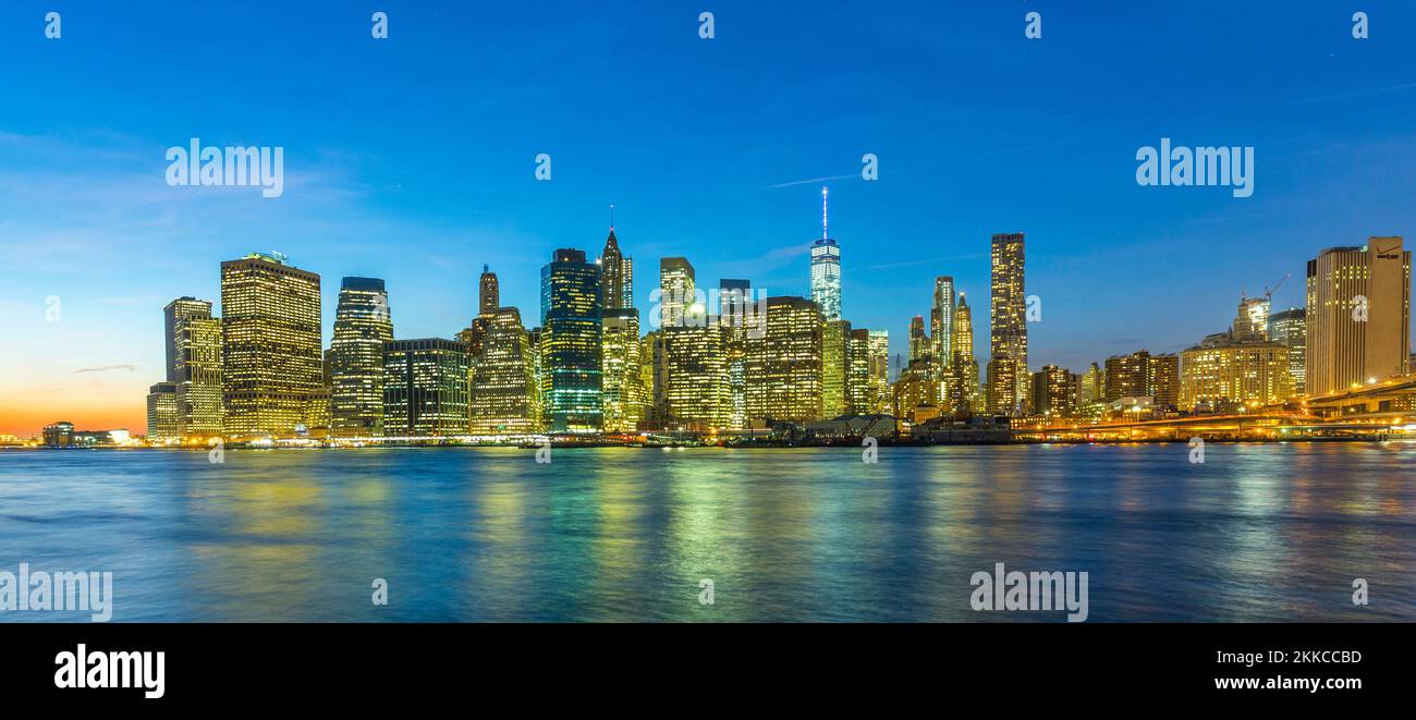New York, USA - October 21, 2015: skyline of New York seen from east ...