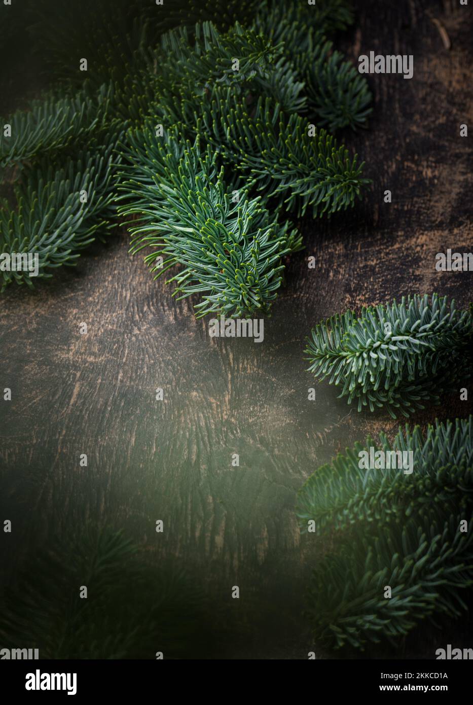 Christmas and New Year background with fir tree Stock Photo - Alamy
