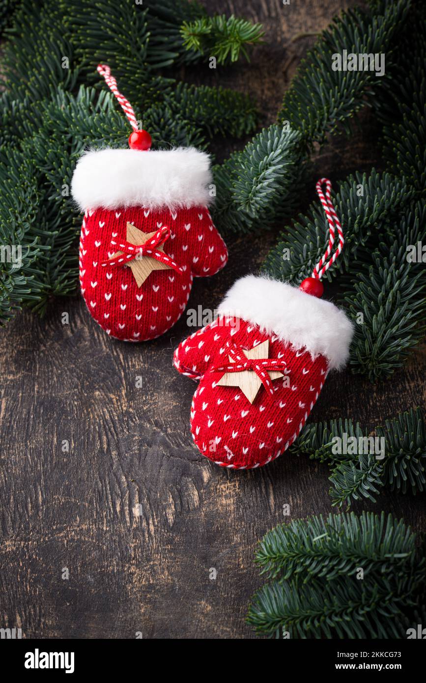 Christmas and New Year background with fir tree Stock Photo - Alamy