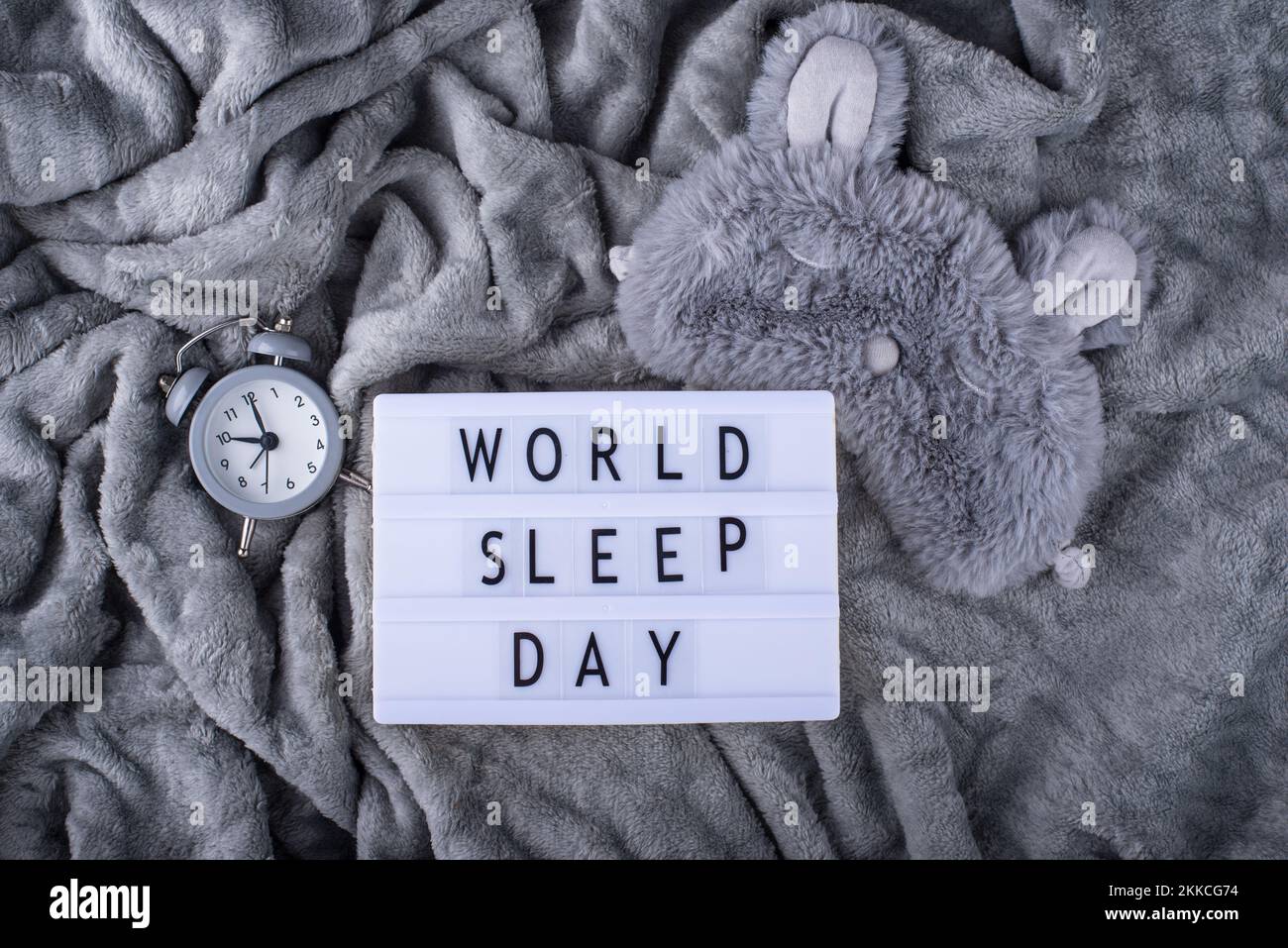 World sleep day concept with alarm clock Stock Photo - Alamy
