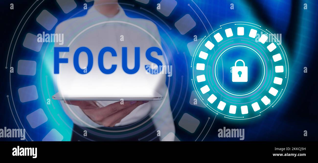 Conceptual display Focus. Business approach state quality of having or ...