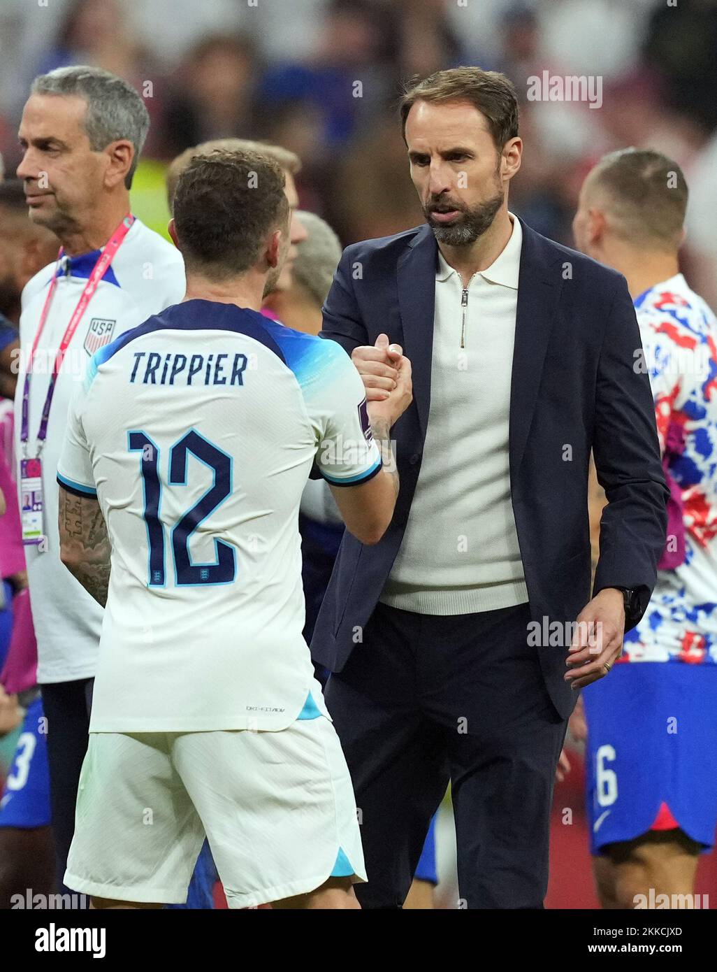 England manager Gareth Southgate with Kieran Trippier following the ...