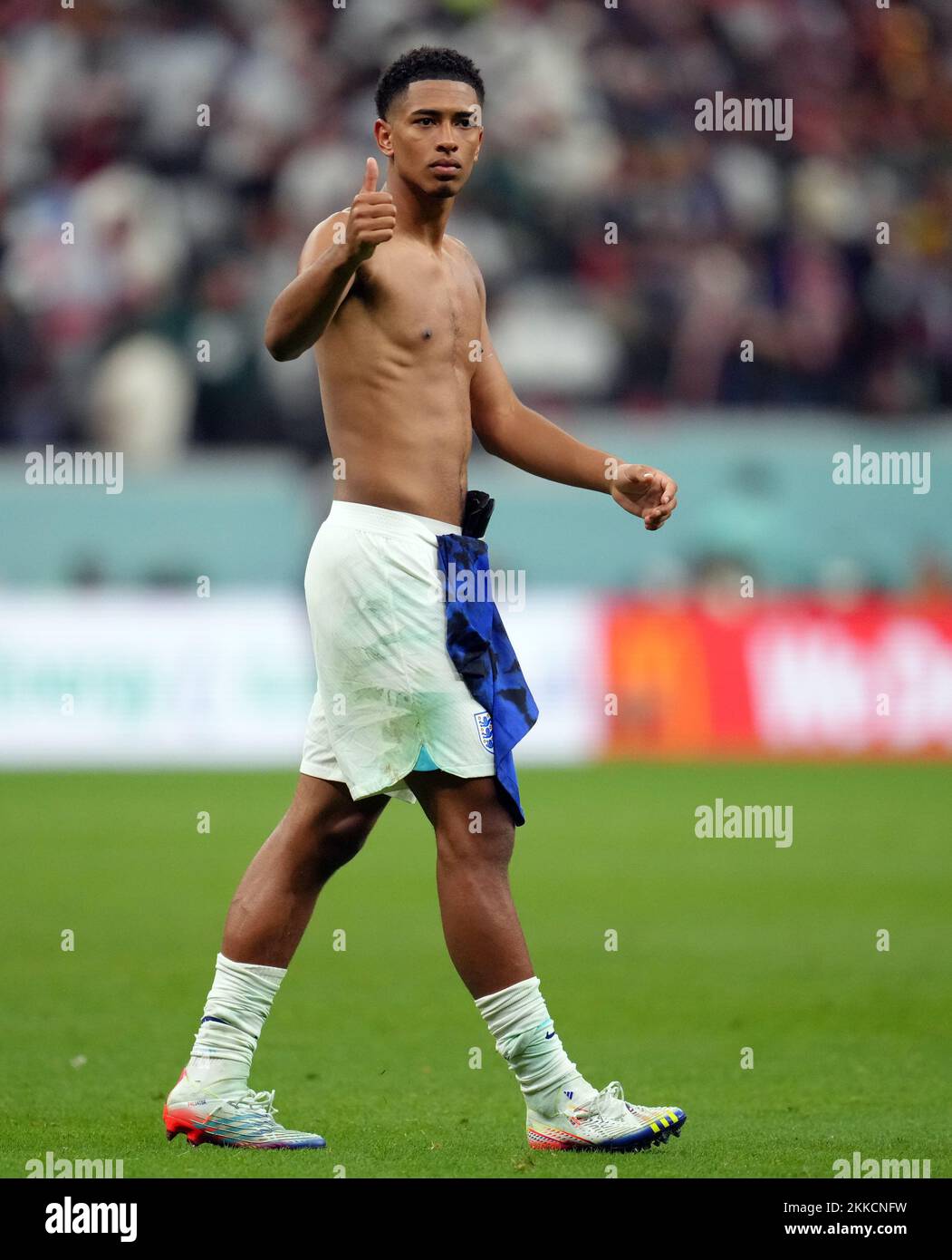England's Jude Bellingham gives the thumbs up at the final whistle ...