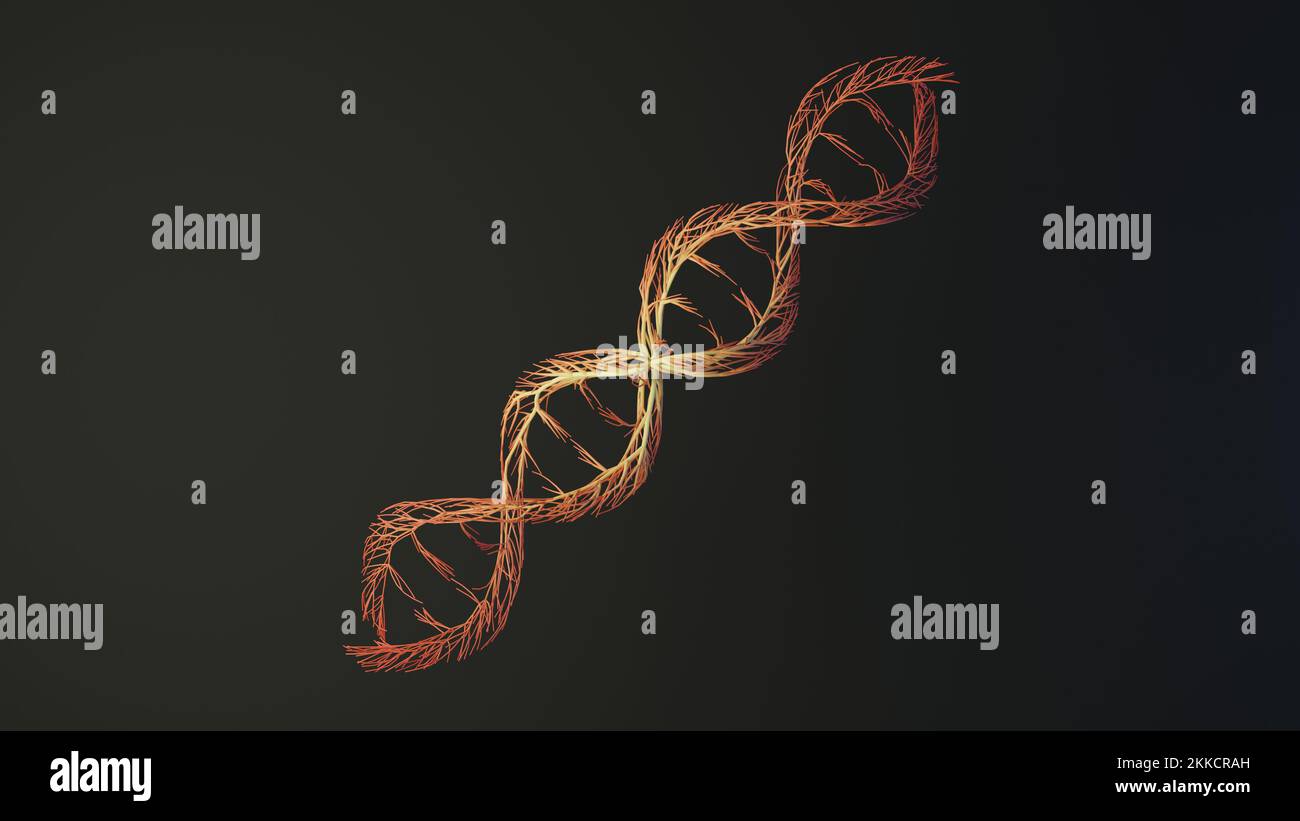 Human DNA made out of lines. Medical Concept. 3D Rendering Stock Photo ...