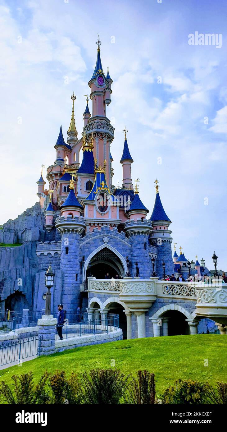 A vertical shot of the Magic Kingdom Disneyland in Paris Stock Photo ...