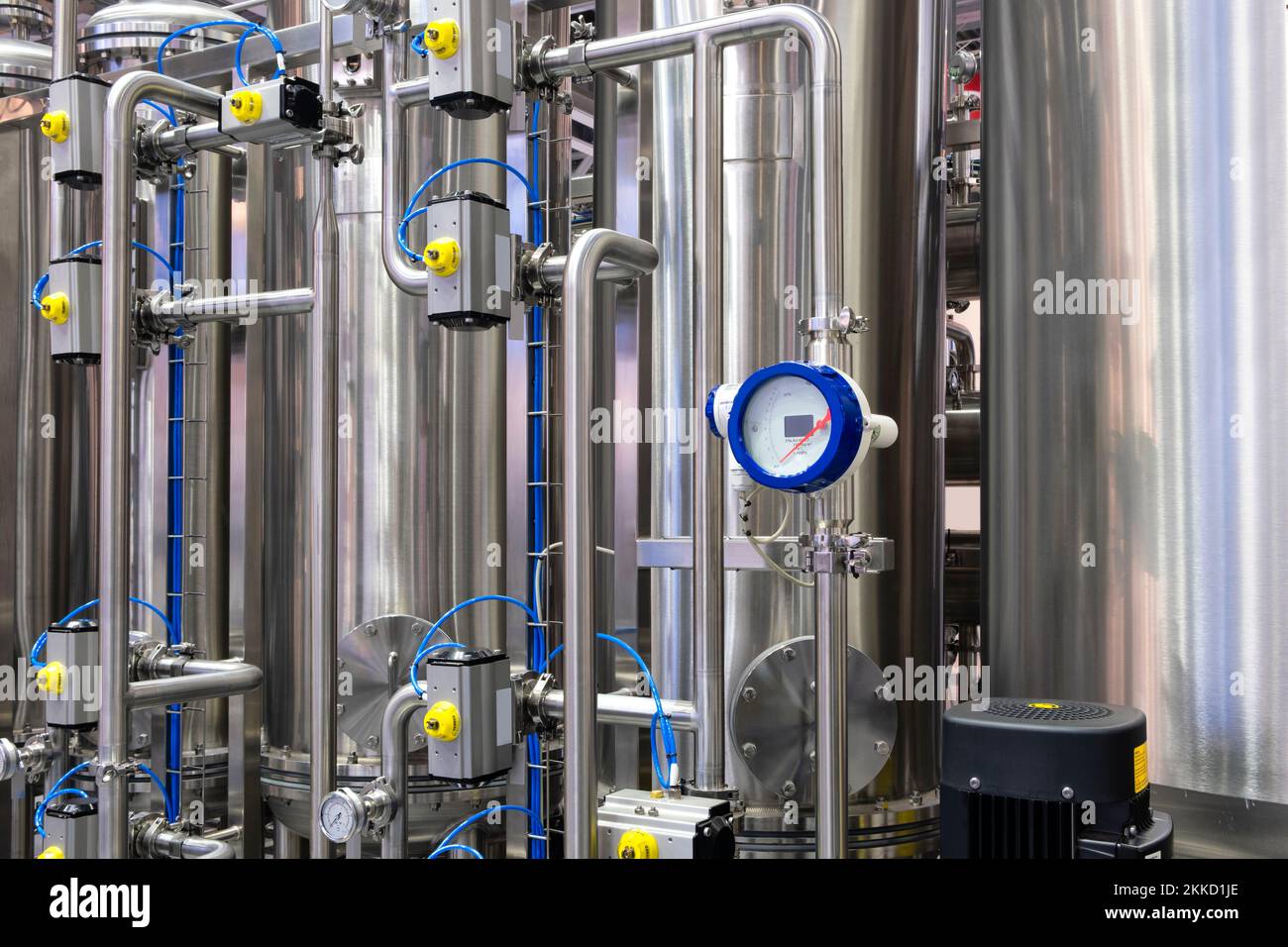 Machine for industrial pharmaceutical production of medicines close-up ...