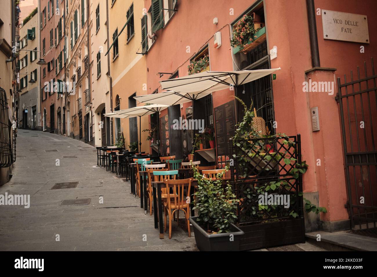 Little road from old Genova Stock Photo - Alamy