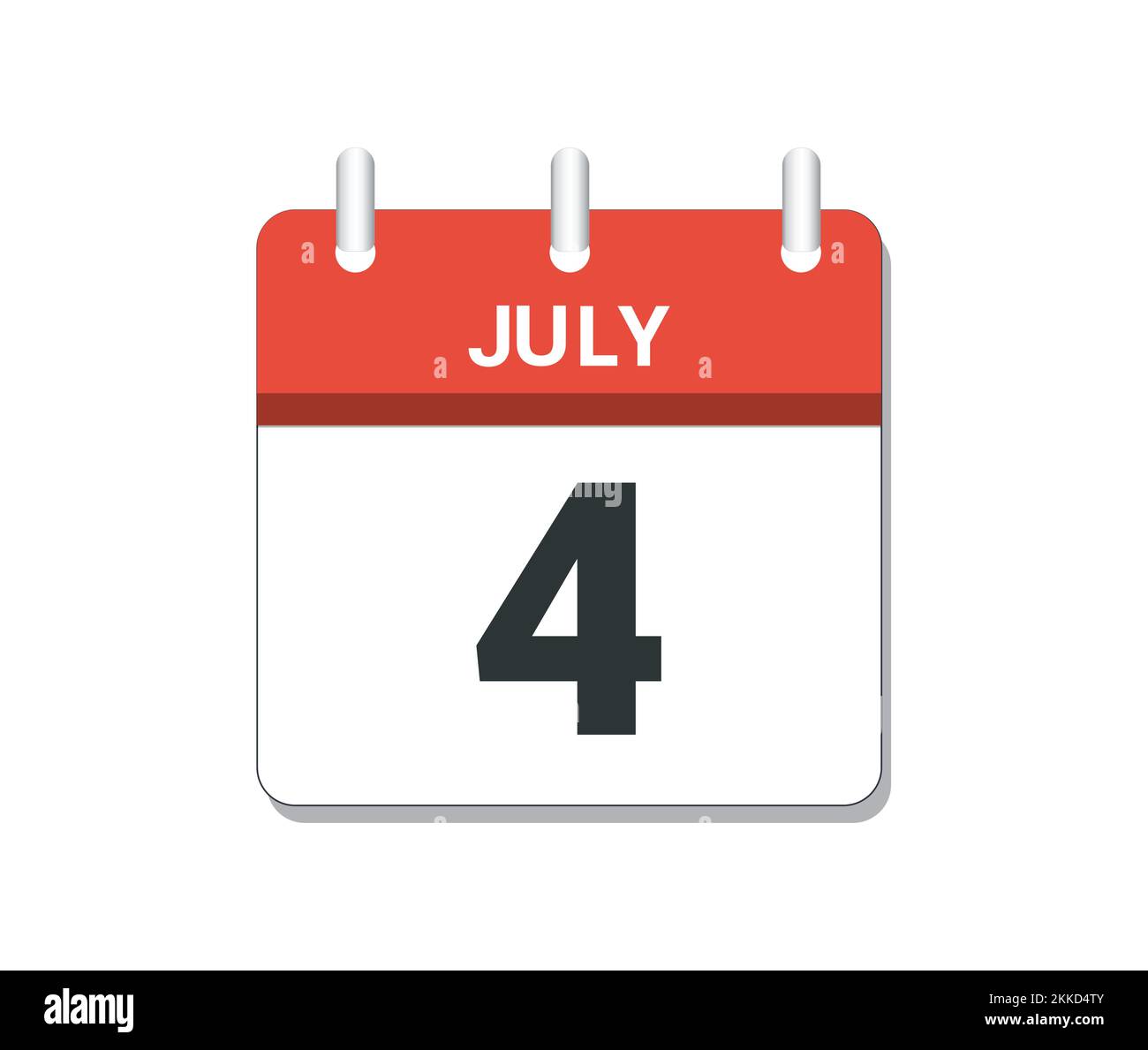 July 4th calendar icon vector. Concept of schedule, business and tasks ...